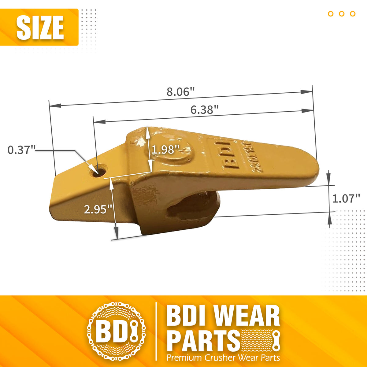 BDI Wear Parts 230X156 Teeth Adapter, Mini Excavator Weld On Shanks fo