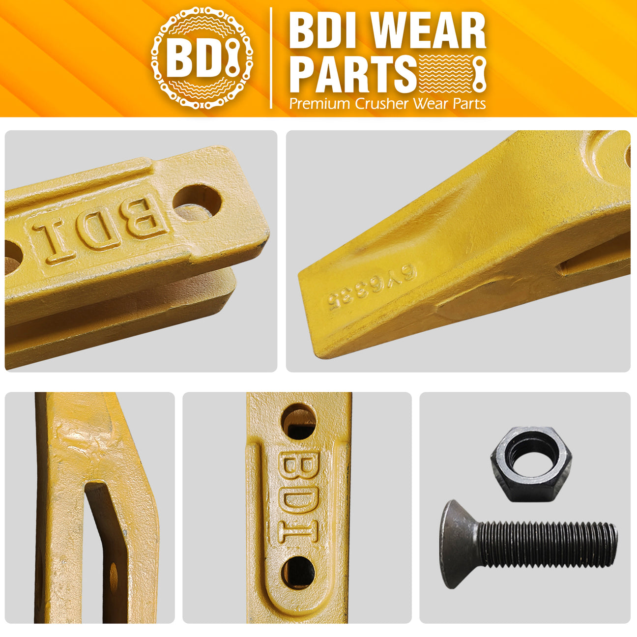 1358203 Bucket Teeth 6Y6335 Caterpillar Style Backhoe Loader / Excavat ...