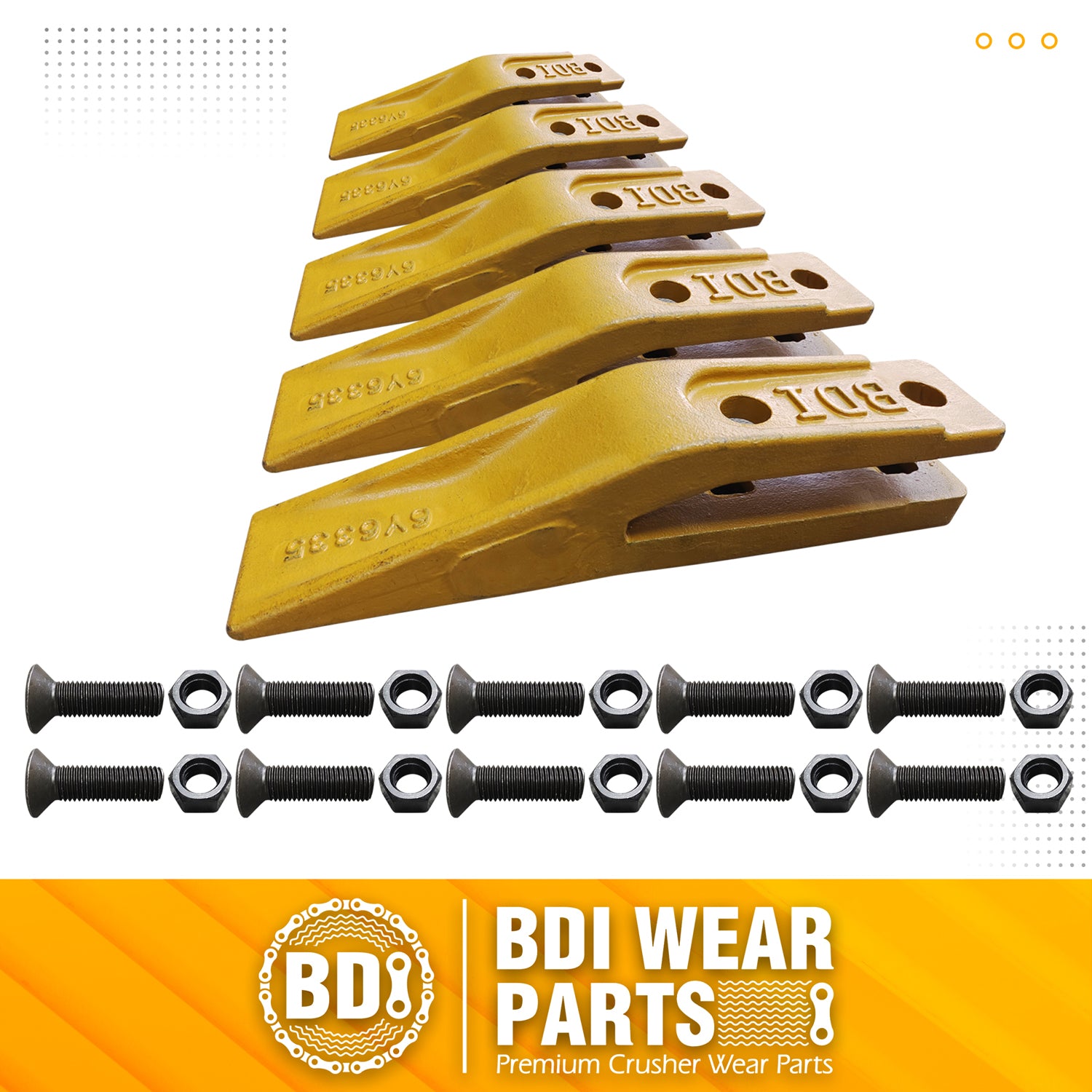 1358203 Bucket Teeth 6Y6335 Caterpillar Style Backhoe Loader / Excavat ...