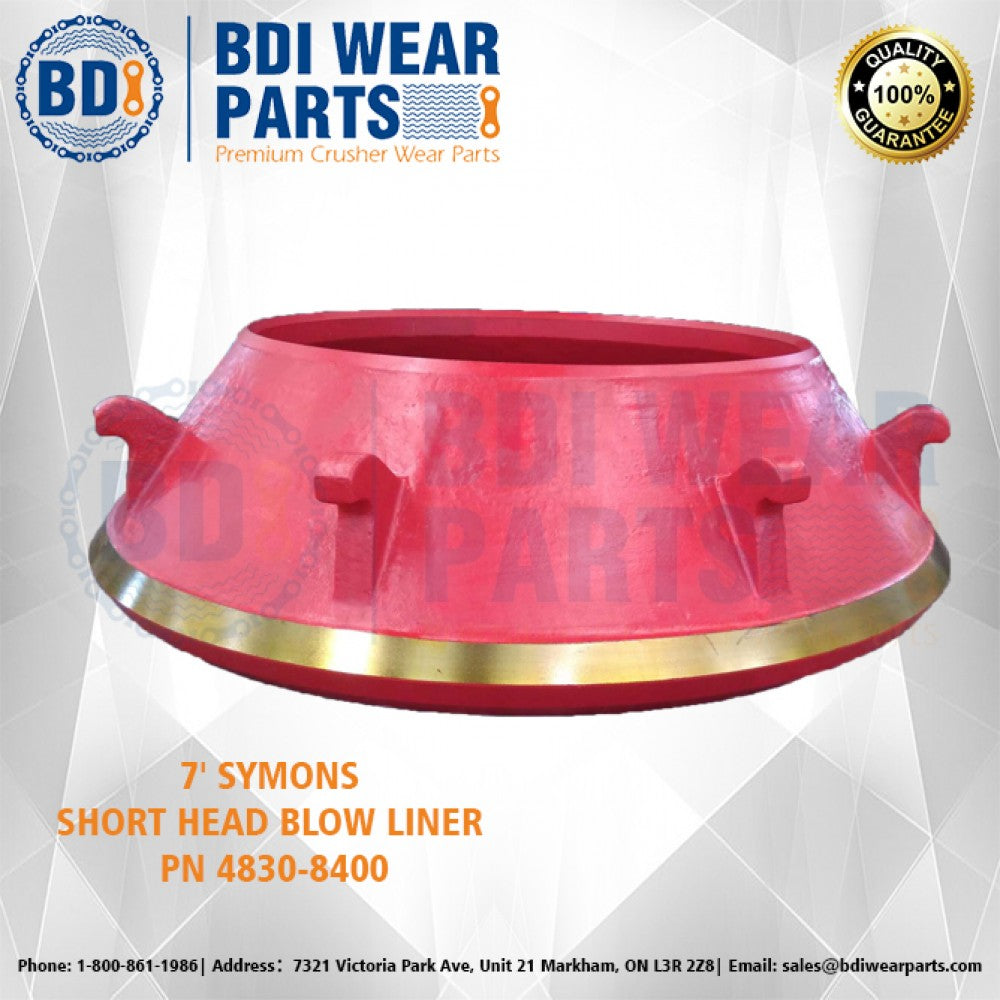 7' SYMONS SHORT HEAD BLOW LINER PN 4830-8400 – BDI Wear Parts