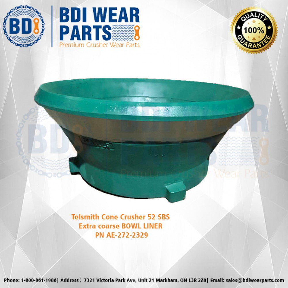 Telsmith Cone Crusher 52 SBS Extra coarse BOWL LINER PN AE-272-2329 ...